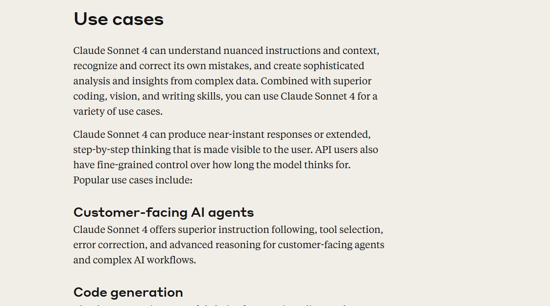Claude Sonnet 4 AI Technical Specifications and Review | Compare AI